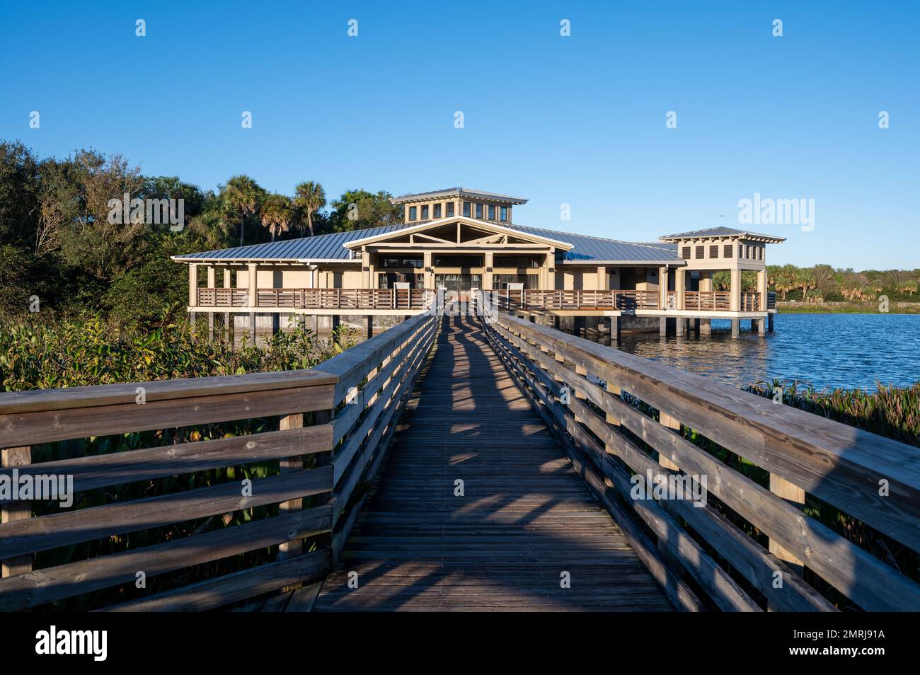 Elevated boardwalk at Green Cay Nature Center and Wetlands in Boynton ...