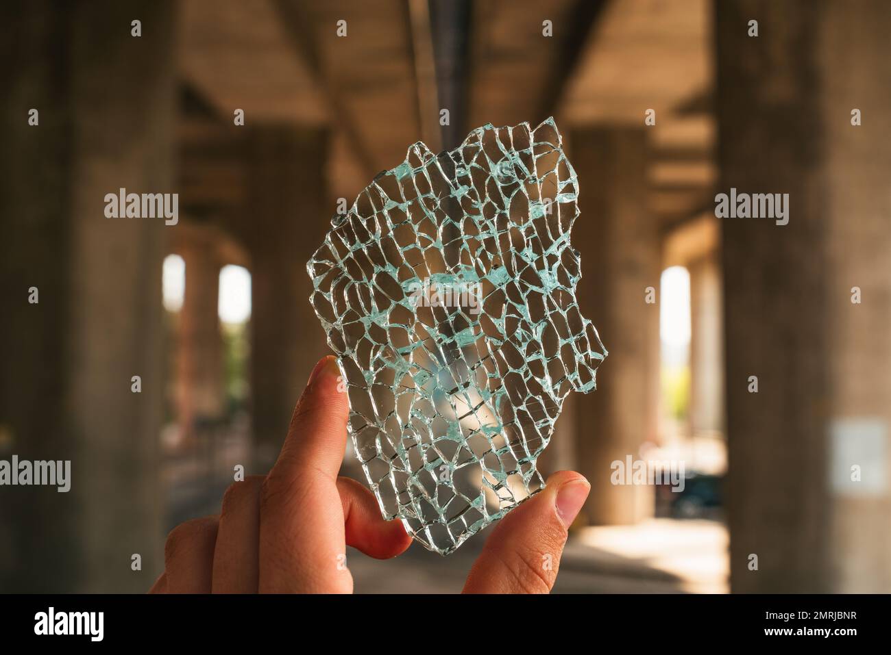 A hand holding a Tempered Glass piece with blur background Stock Photo ...