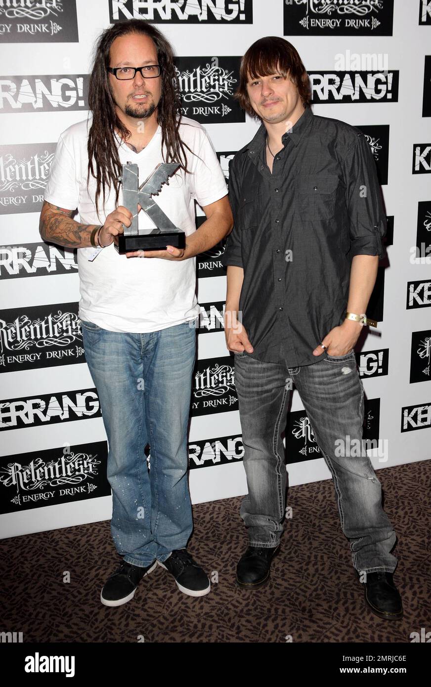 Korn with their Hall of Fame with their xxx award during The Relentless Energy Drink Kerrang ...