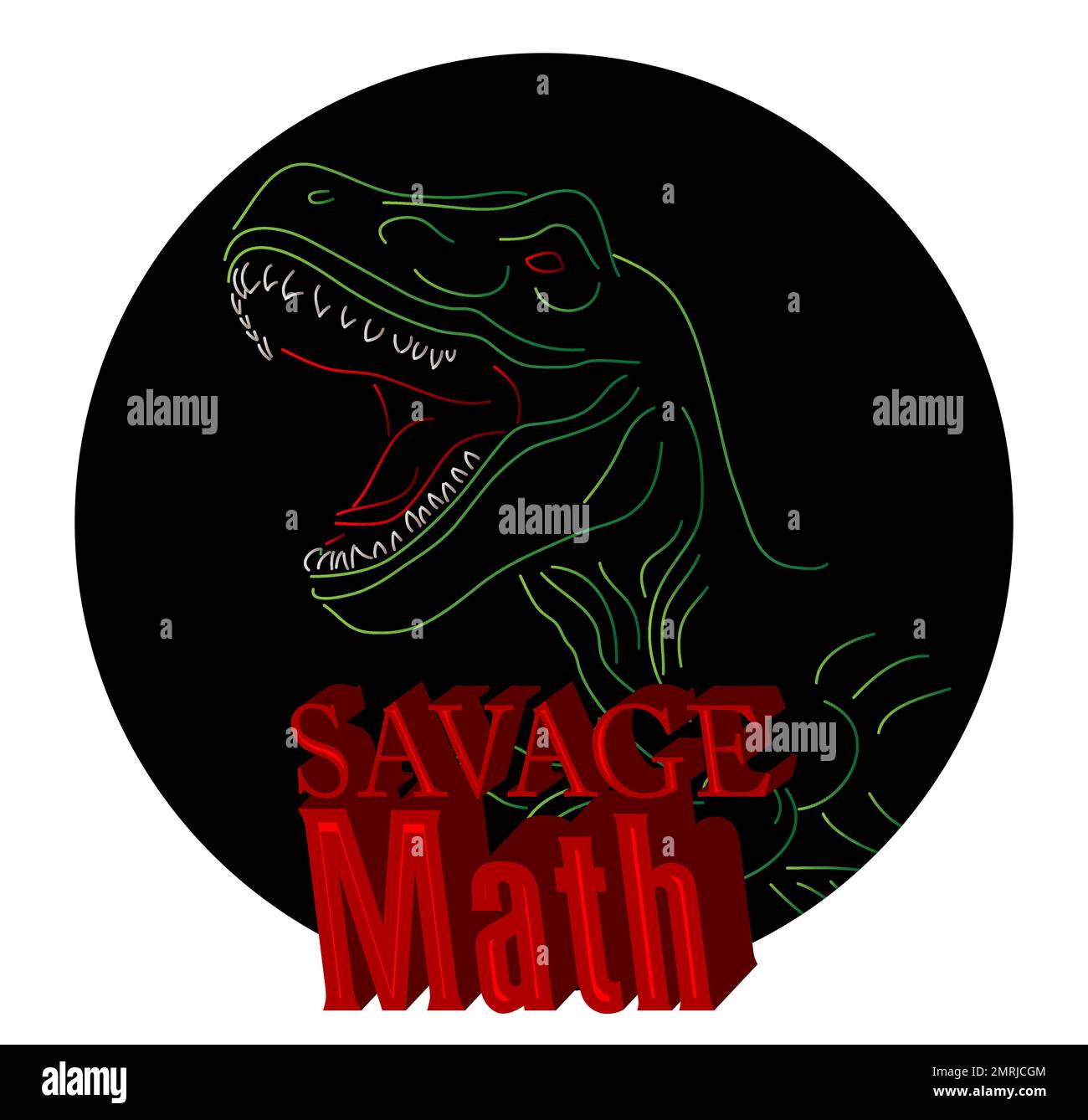 Dinosaur with saying Savage Math word. Tyrannosaurus Rex with thoughts ...