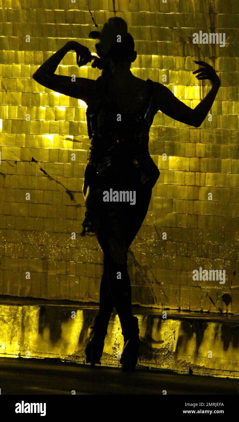 Singer Kesha (Kesha Rose Sebert) films a new music video overnight in a ...