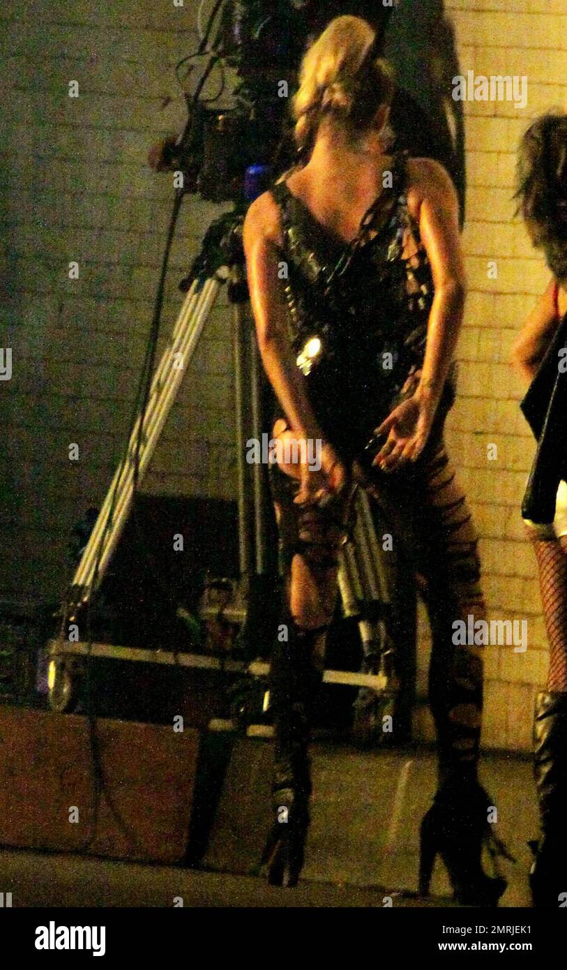 Singer Kesha (Kesha Rose Sebert) films a new music video overnight in a ...
