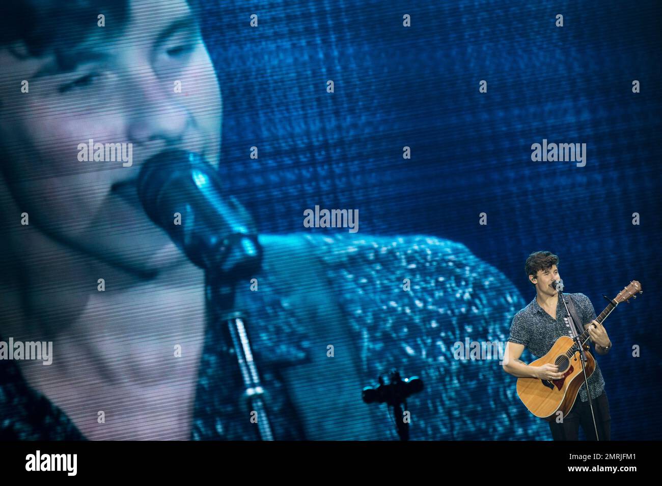 Canadian singer Shawn Mendes performs at the Rock in Rio music festival ...