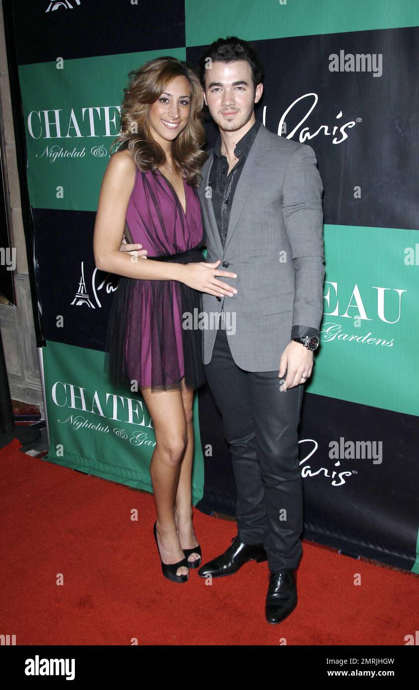 Kevin Jonas and wife Danielle Deleasa celebrate his birthday at Chateau Club and Gardens inside ...