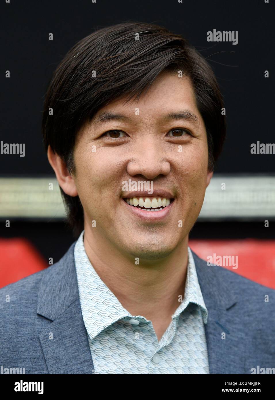 Producer Dan Lin poses at the premiere of the film "The LEGO Ninjago ...