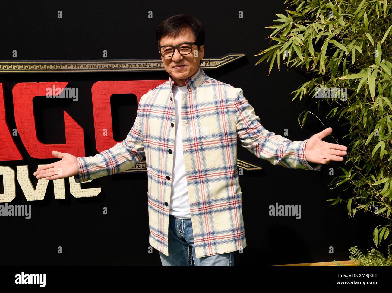 Jackie Chan, a cast member in "The LEGO Ninjago Movie," poses at the ...