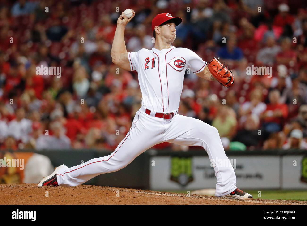 Cincinnati Reds relief pitcher Michael Lorenzen throws in the eighth ...