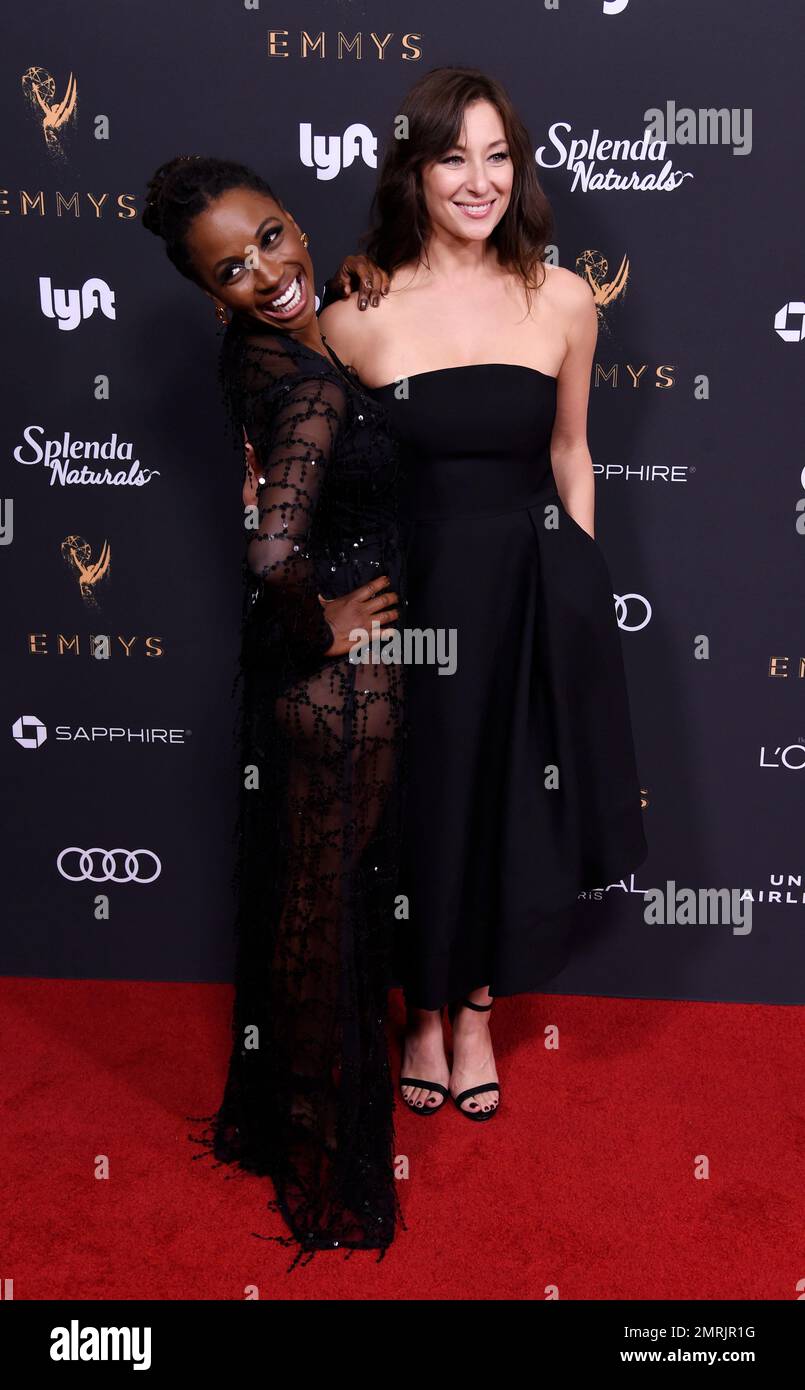 Actresses Shanola Hampton, left, and Isidora Goreshter pose together at ...