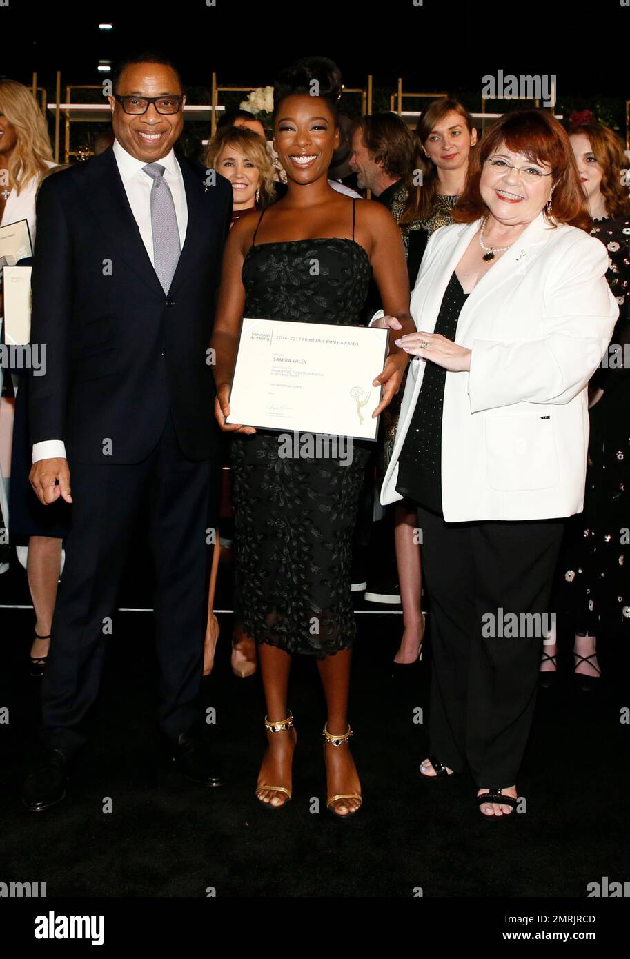 Emmy nominee Samira Wiley, center, poses with Hayma Washington ...