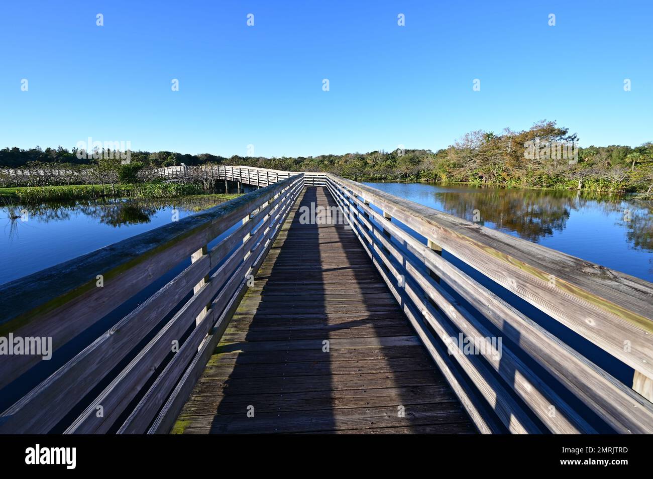 Elevated boardwalk at Green Cay Nature Center and Wetlands in Boynton ...