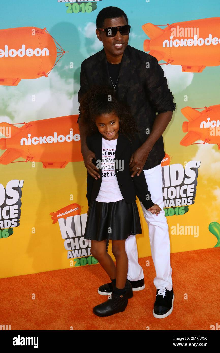 Babyface and his daughter Payton arrive at Nickelodeon's Kid's Choice ...