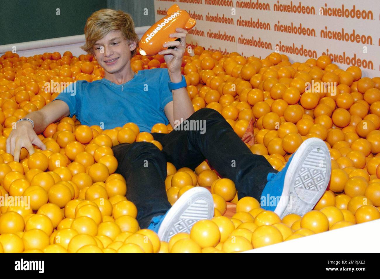 Cody Simpson clowns around in a ball pit at the Nickelodeon Australia ...