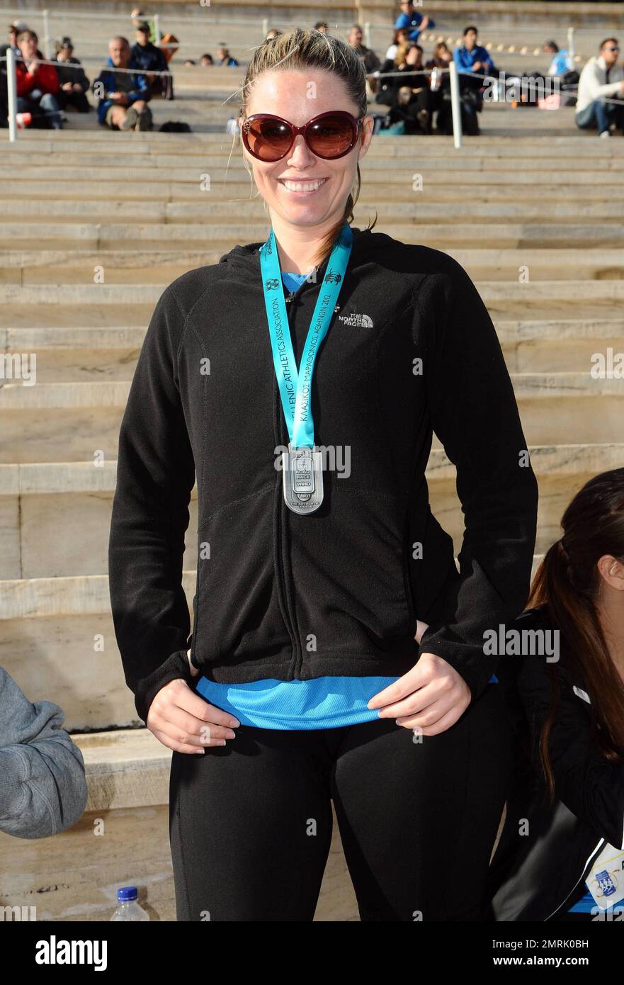 British actress Kiera Chaplin participates in the Athens Marathon Race ...