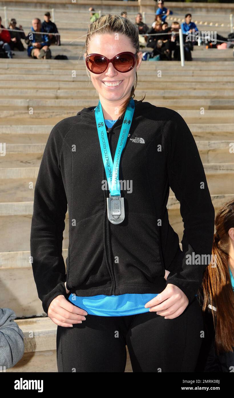 British actress Kiera Chaplin participates in the Athens Marathon Race ...