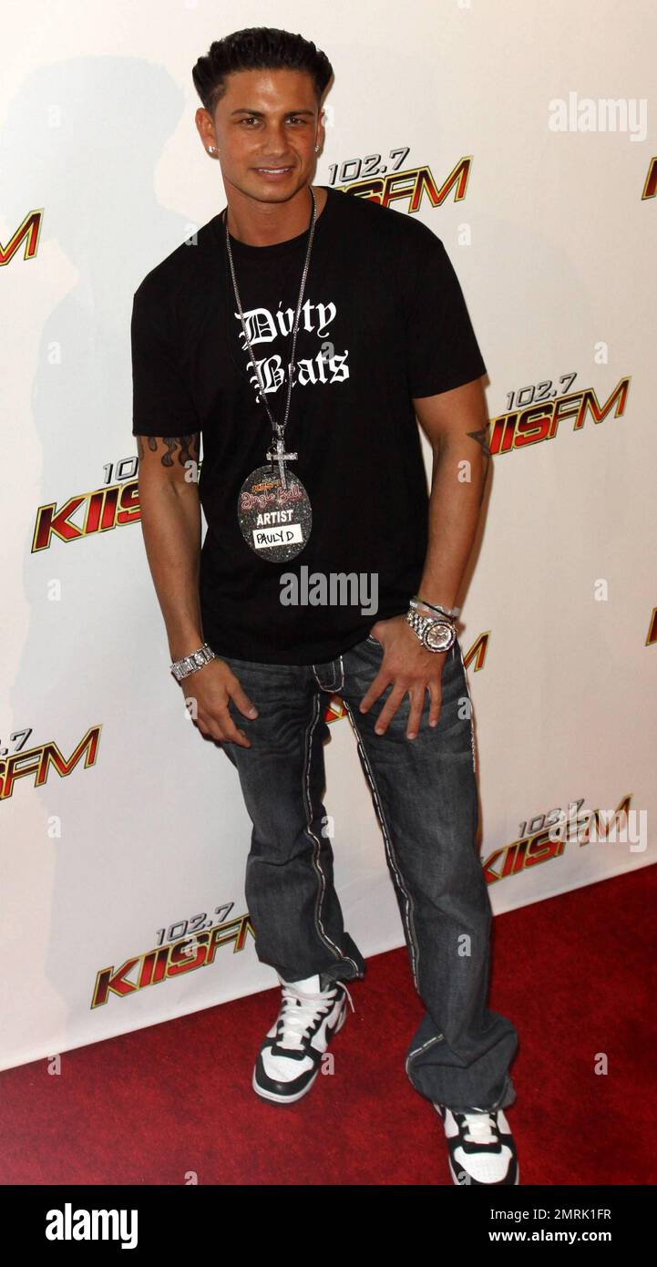 Paul 'Pauly D' DelVecchio poses on the red carpet during the KISS FM ...