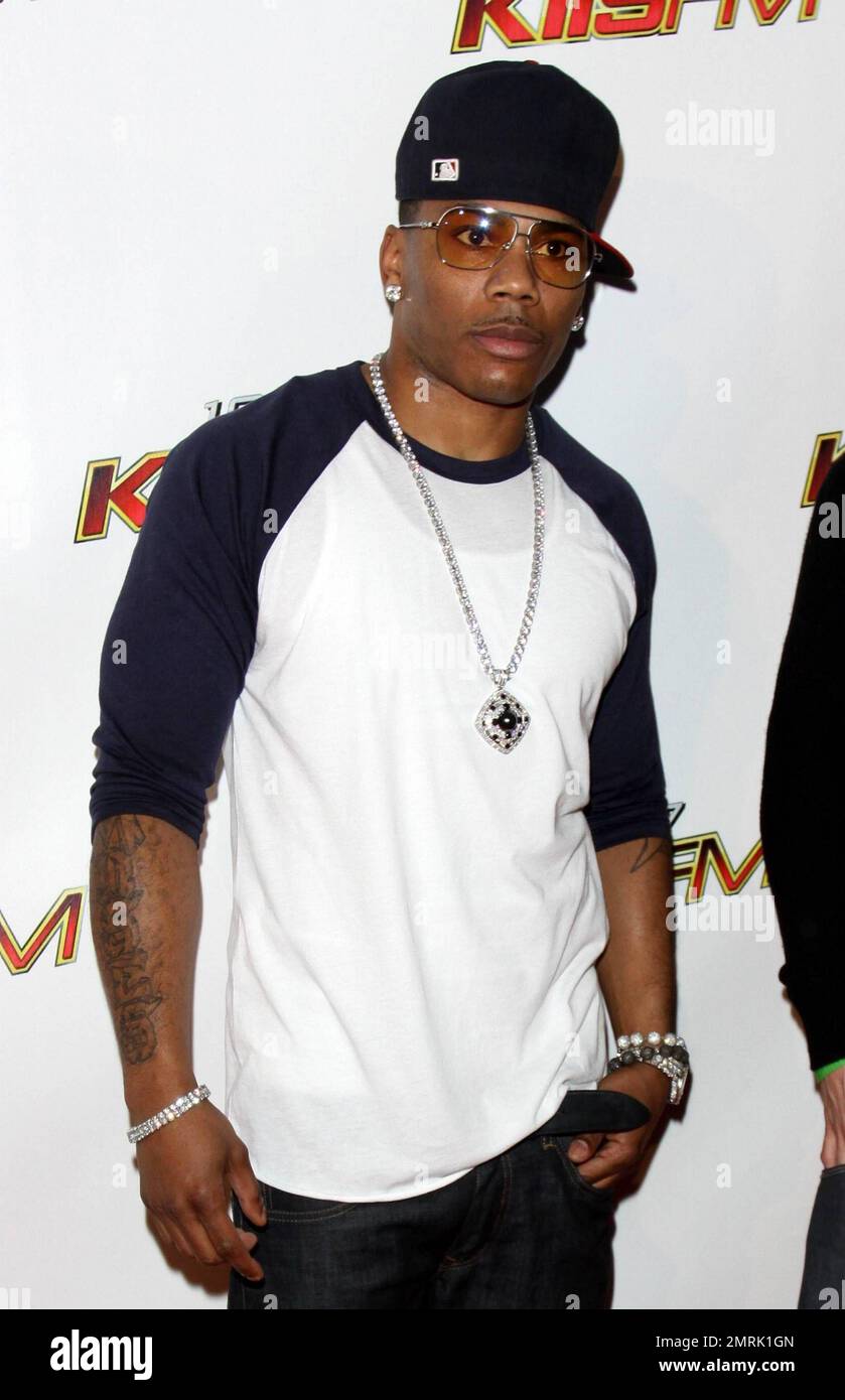 Nelly poses on the red carpet during the KISS FM Jingle Ball 2010 held ...