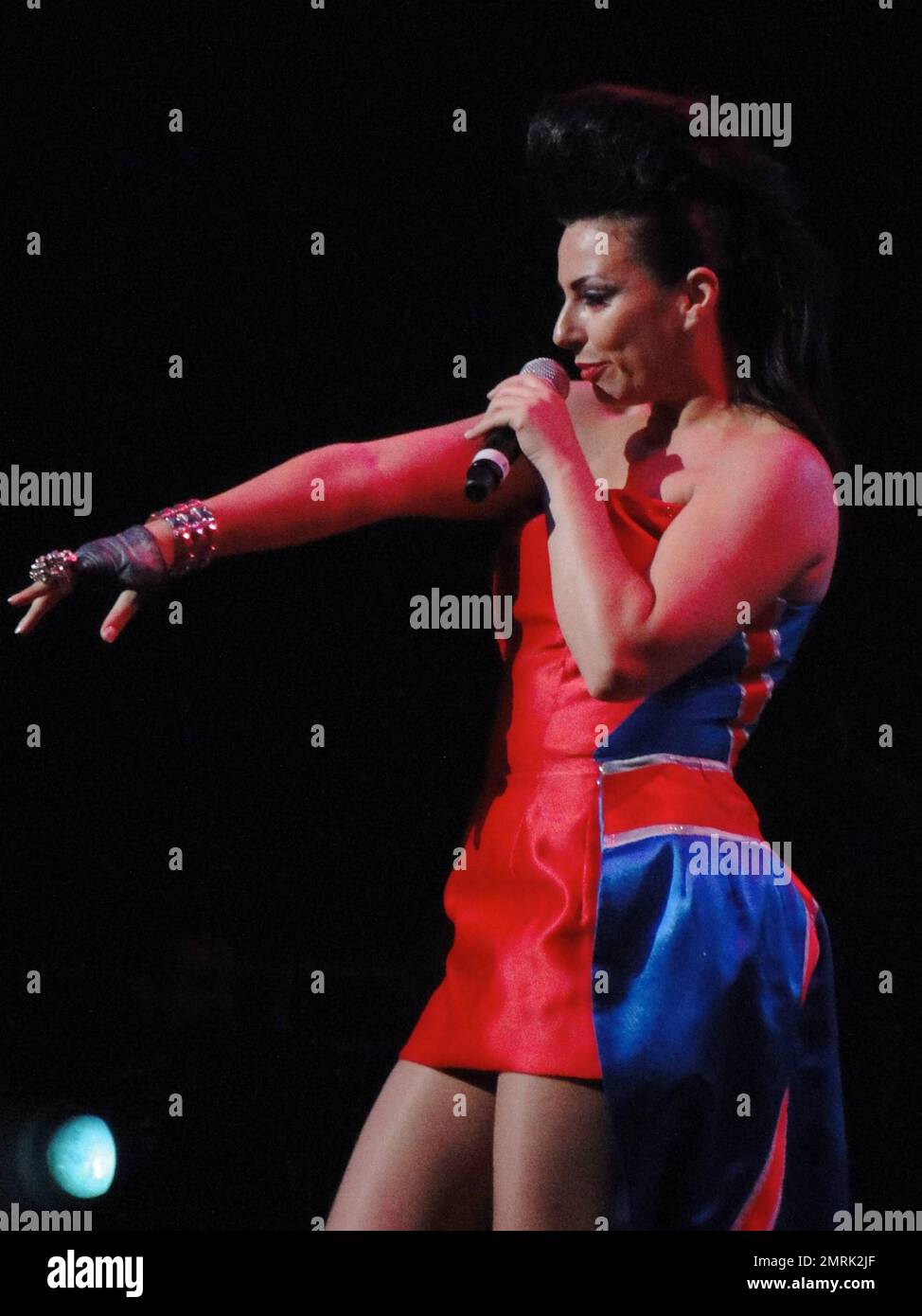 English singer Luciana (aka Luciana Caporoso) shows off her figure in a ...