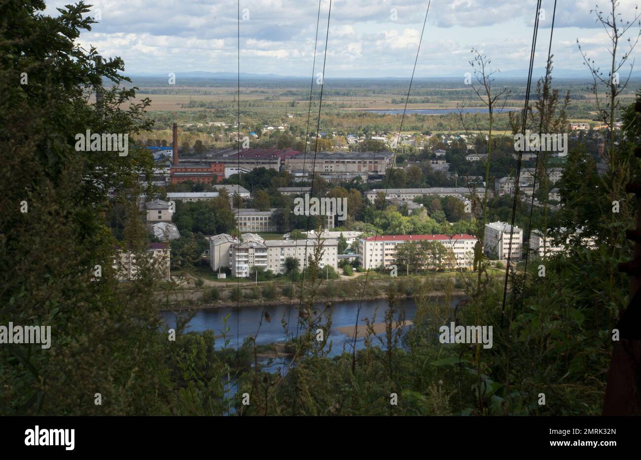 This photo taken Thursday, Sept. 7, 2017 shows a view of Birobidzhan ...