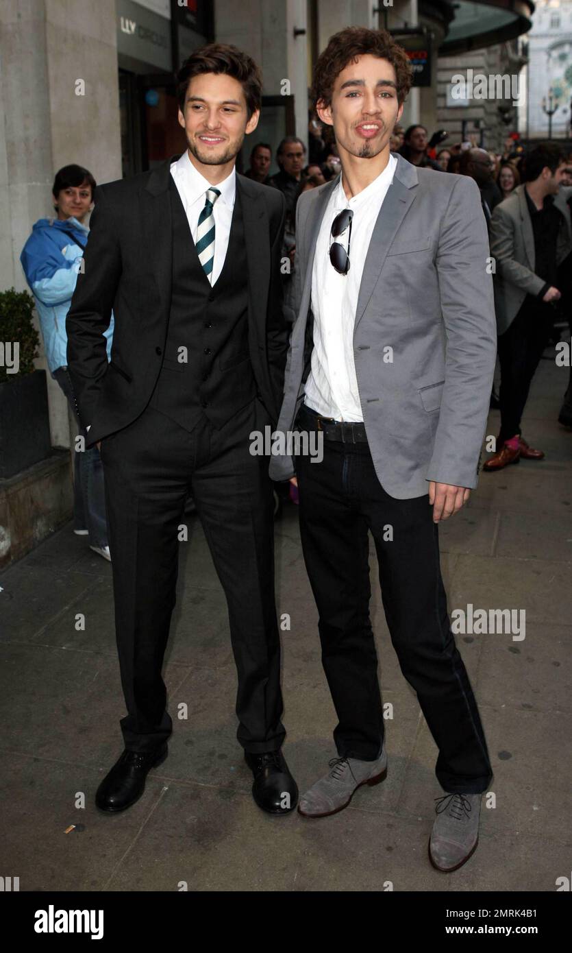 Ben Barnes and Robert Sheehan at the UK premiere of "Killing Bono" at the Apollo Westend. London ...