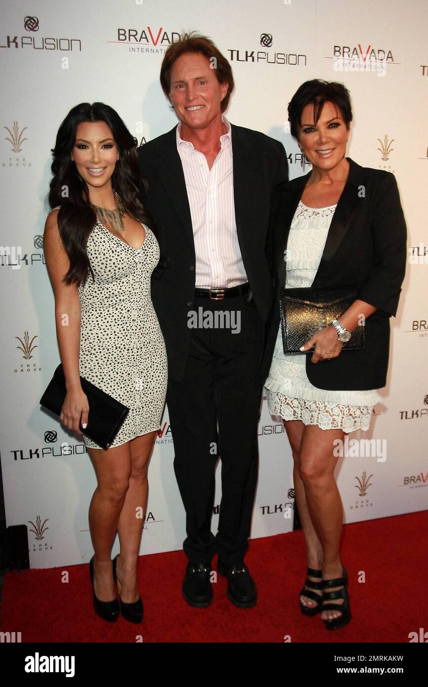 Kim Kardashian and parents Bruce and Kris Jenner arrive to the BRAVADA ...