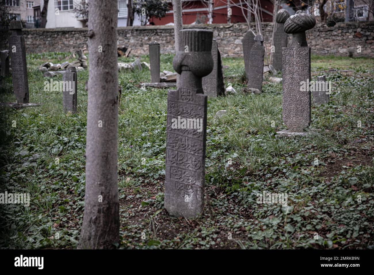 Grave caps symbolizing the workers at the Ottoman Palace were seen. It ...