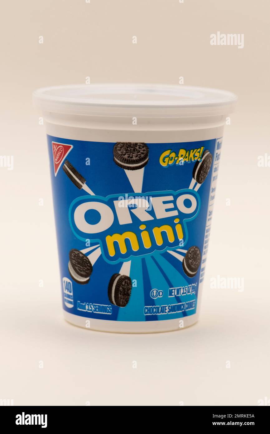 A Go-Pak of Oreo Mini cookies by Nabisco on a white background Stock ...