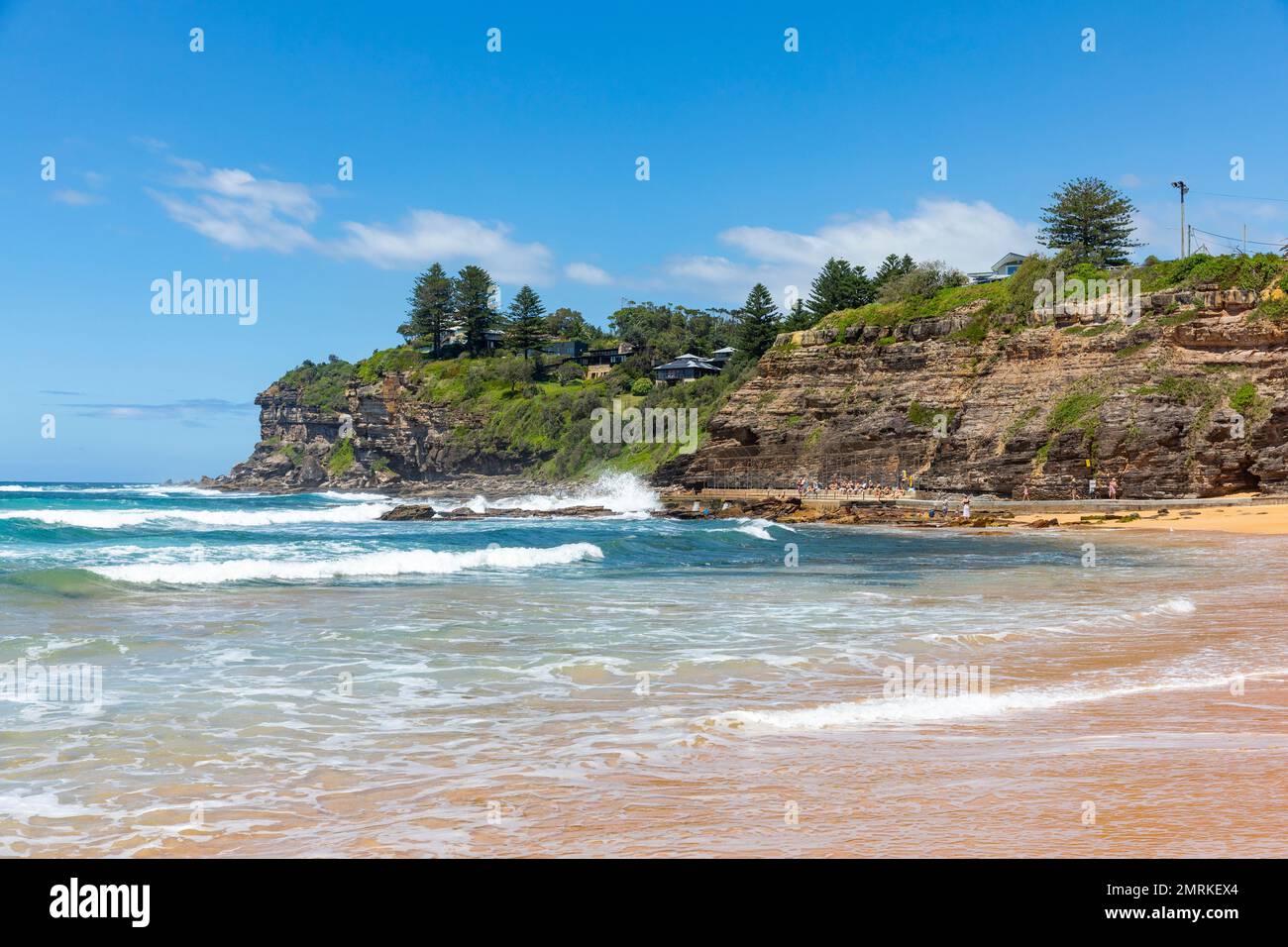 Summer 2023,Avalon Beach Sydney Australia blue sky day with sandy beach ...