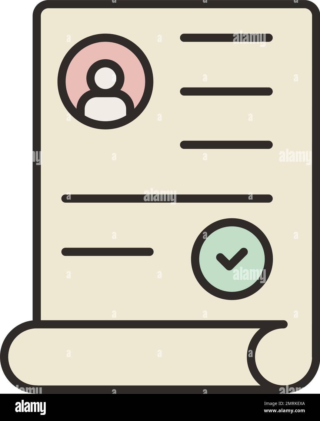 ID icon. Personal identity document with photo and name flat vector ...