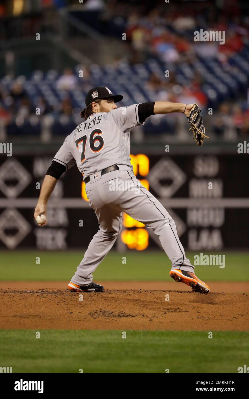 Miami Marlins' Dillon Peters in action during a baseball game against ...