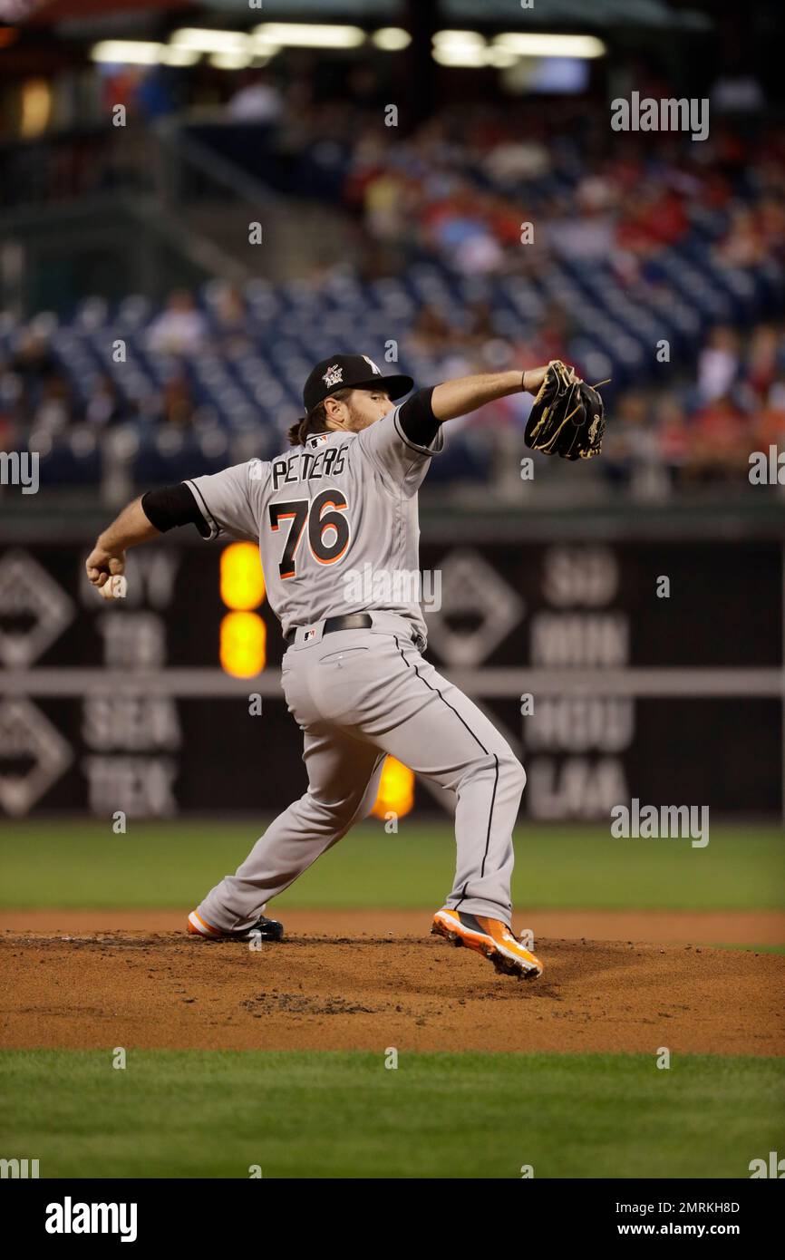 Miami Marlins' Dillon Peters in action during a baseball game against ...