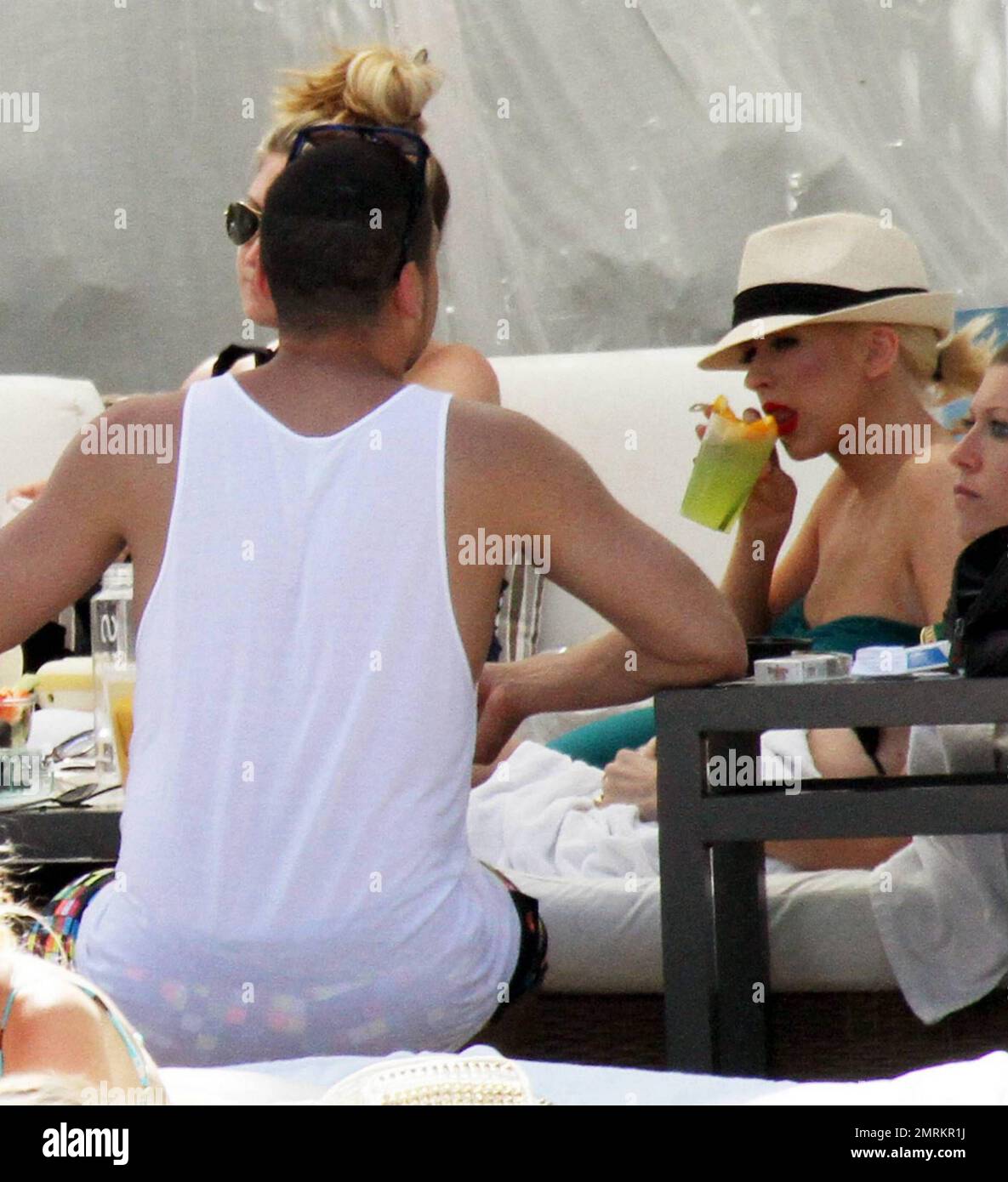 Christina Aguilera joins good pal Simone Harouche poolside at the ...