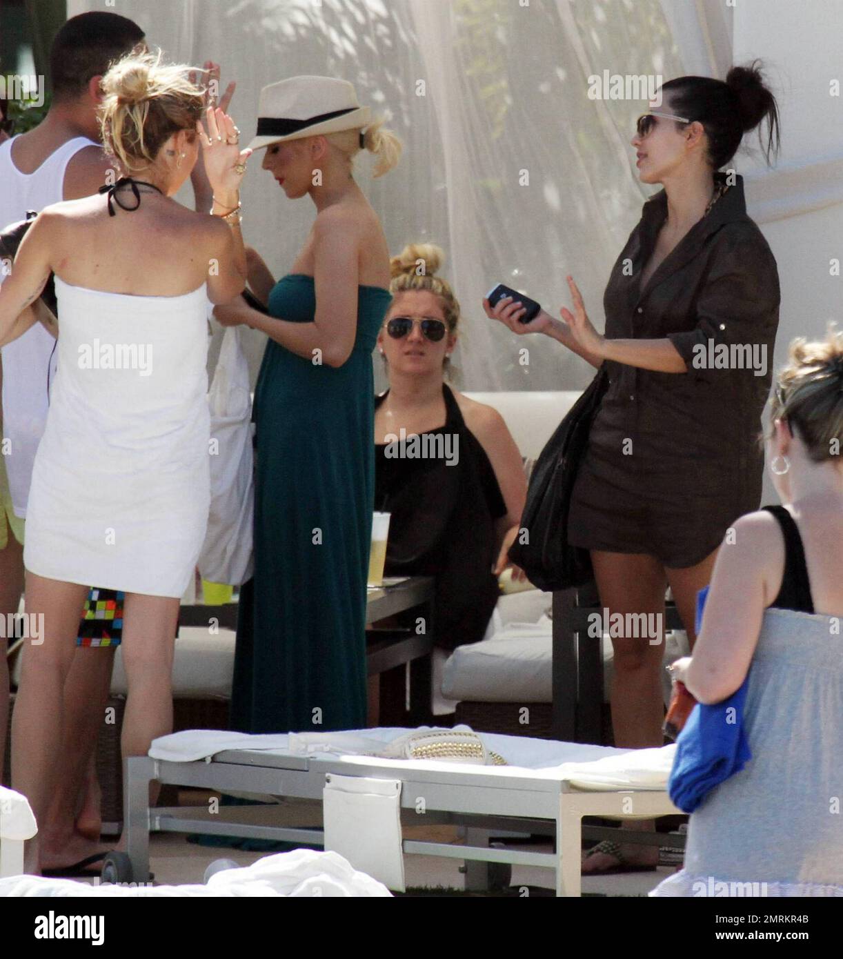 Christina Aguilera joins good pal Simone Harouche poolside at the ...
