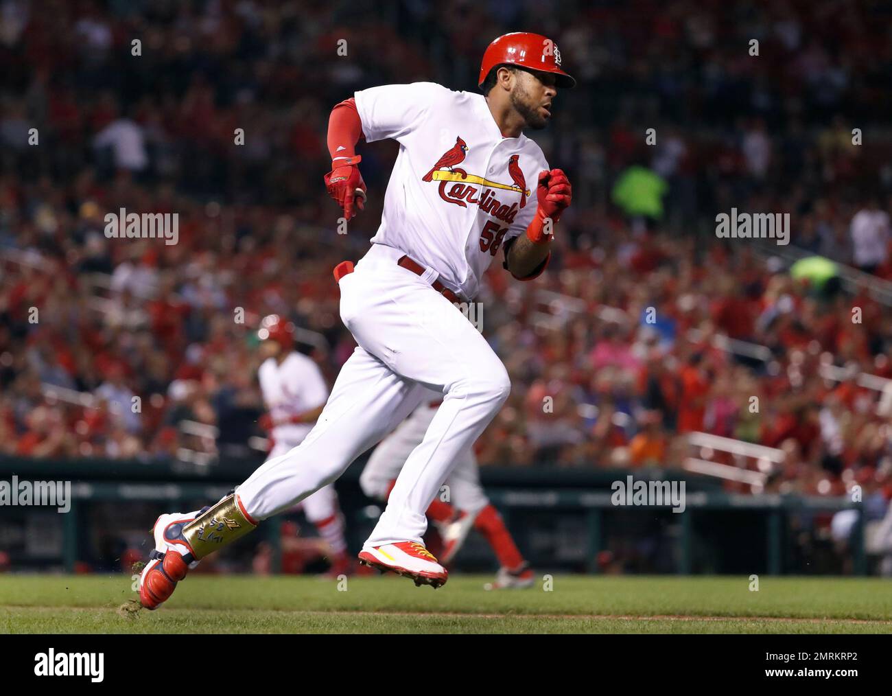 St. Louis Cardinals' Jose Martinez rounds first on his way to a two-run ...