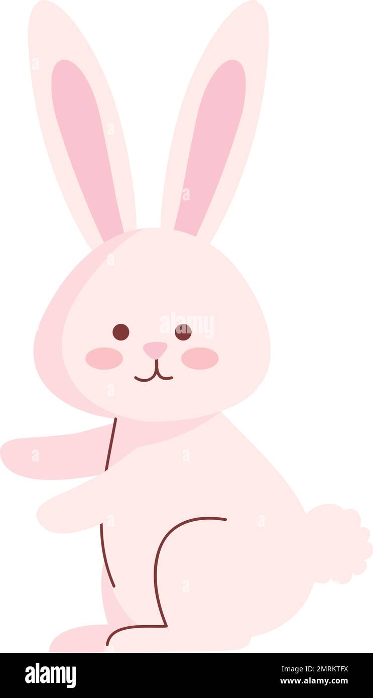 cute rabbit pink seated Stock Vector Image & Art - Alamy