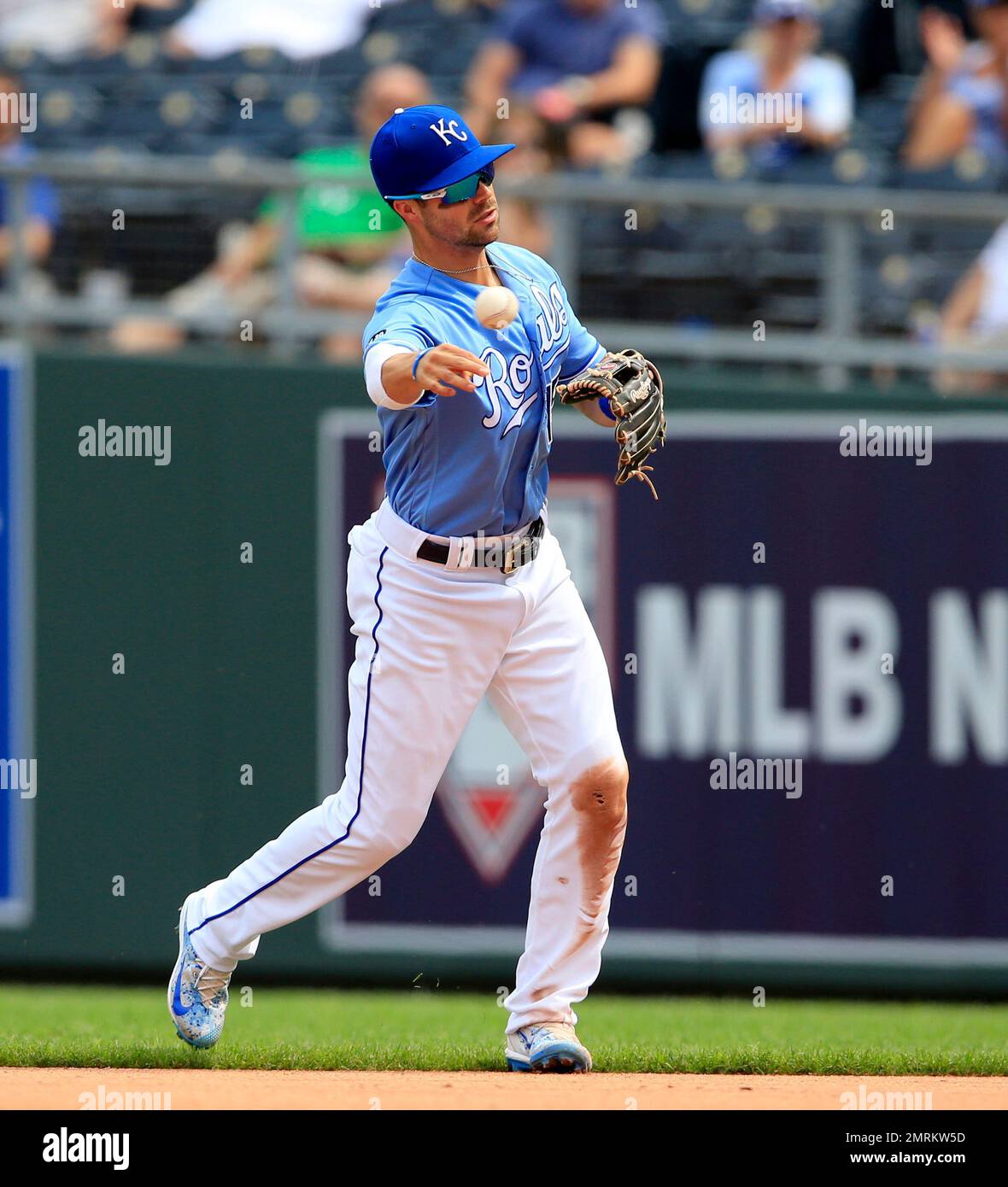 Kansas City Royals second baseman Whit Merrifield during a baseball ...