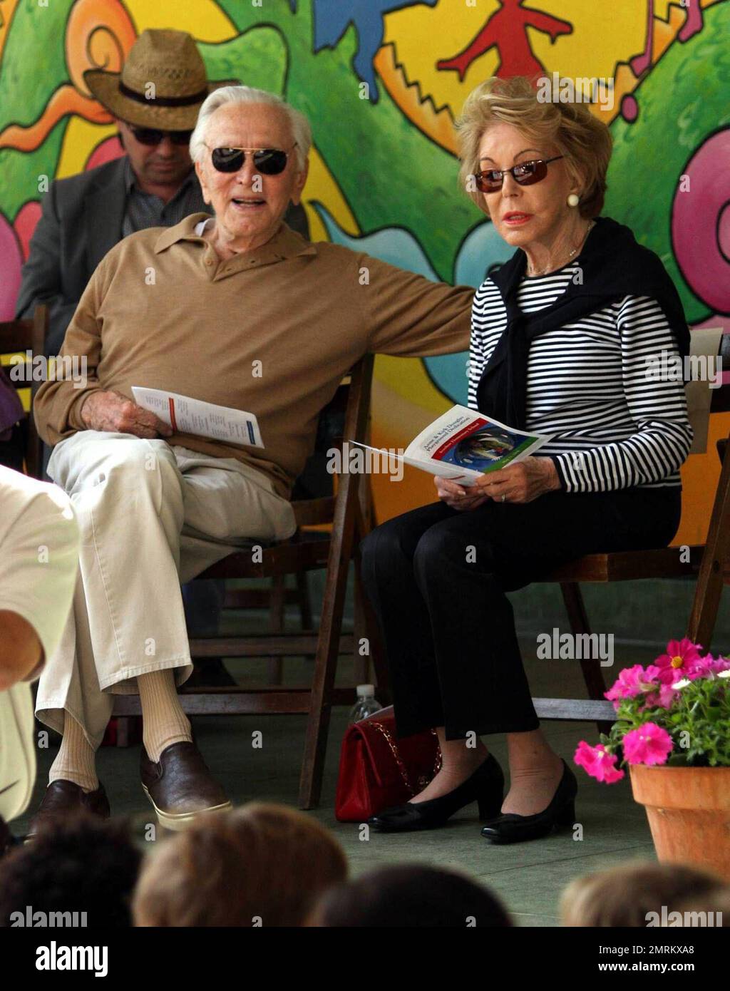Kirk and Anne Douglas were on hand at Ivanhoe Elementary School in Los ...