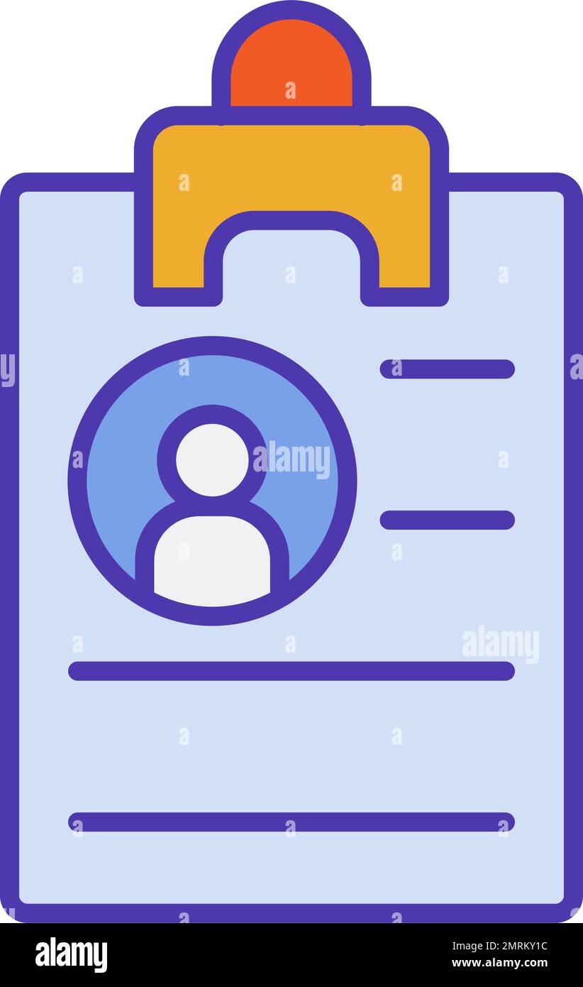 Resume icon. Vector employment document job interview form. CV paper in ...