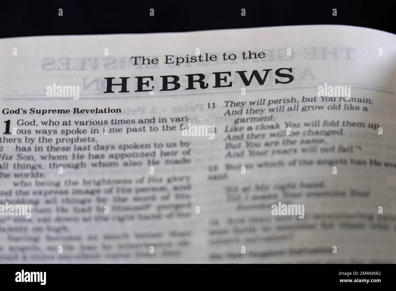 Bible page hebrews hi-res stock photography and images - Alamy