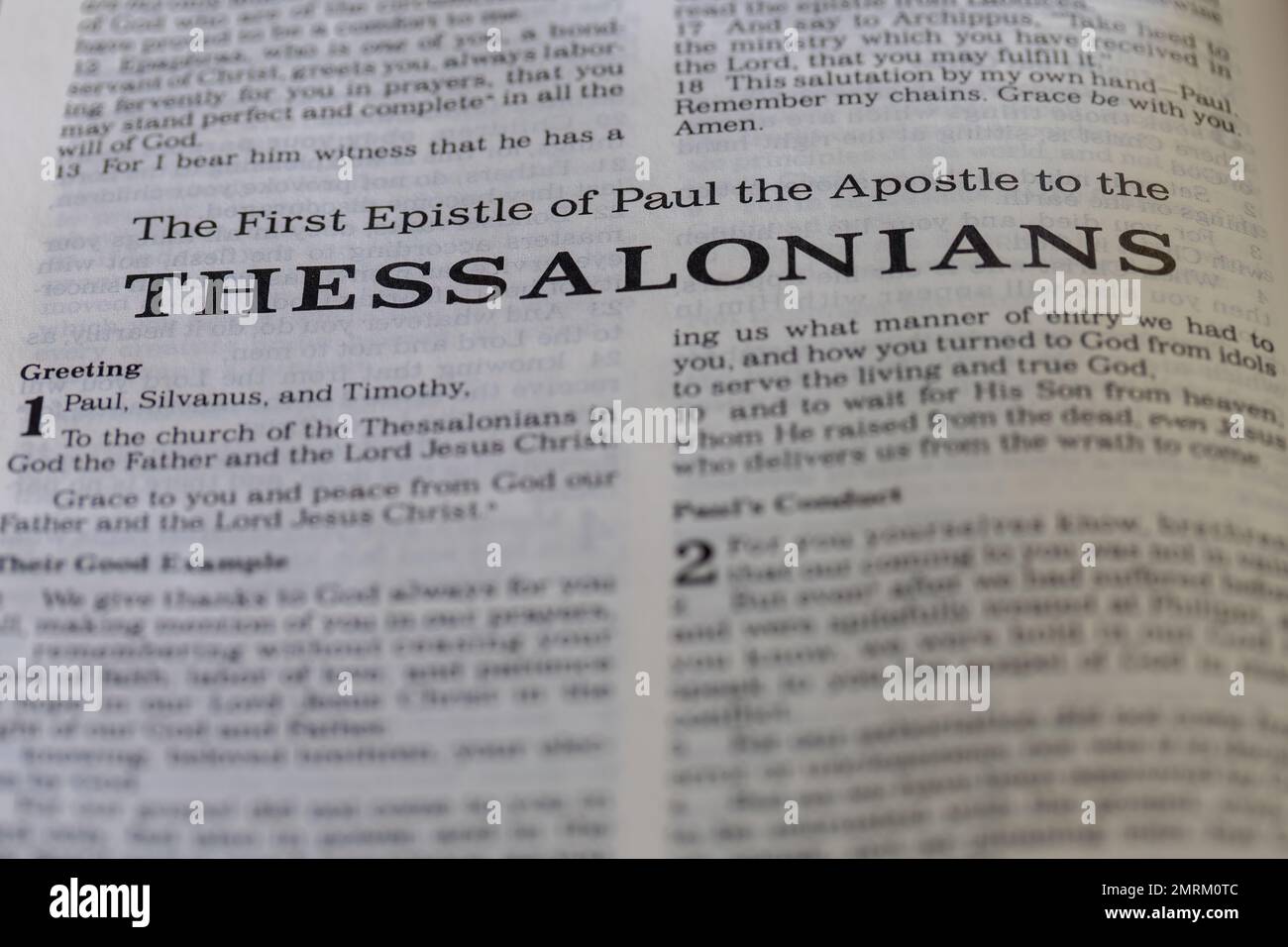 A closeup of "The First Epistle of Paul the Apostle to the ...