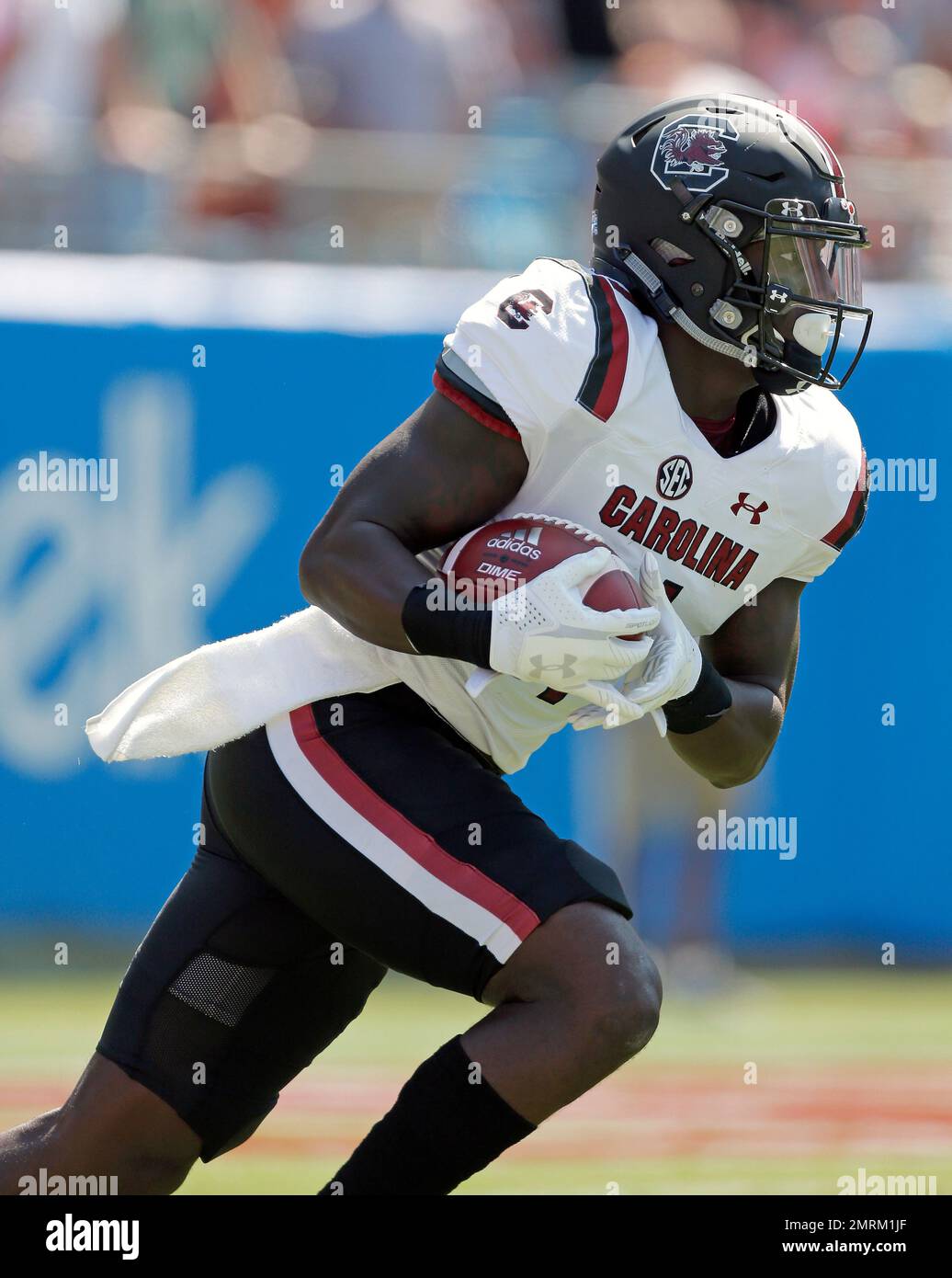 In this Sept. 2, 2017, photo South Carolina's Deebo Samuel returns a ...