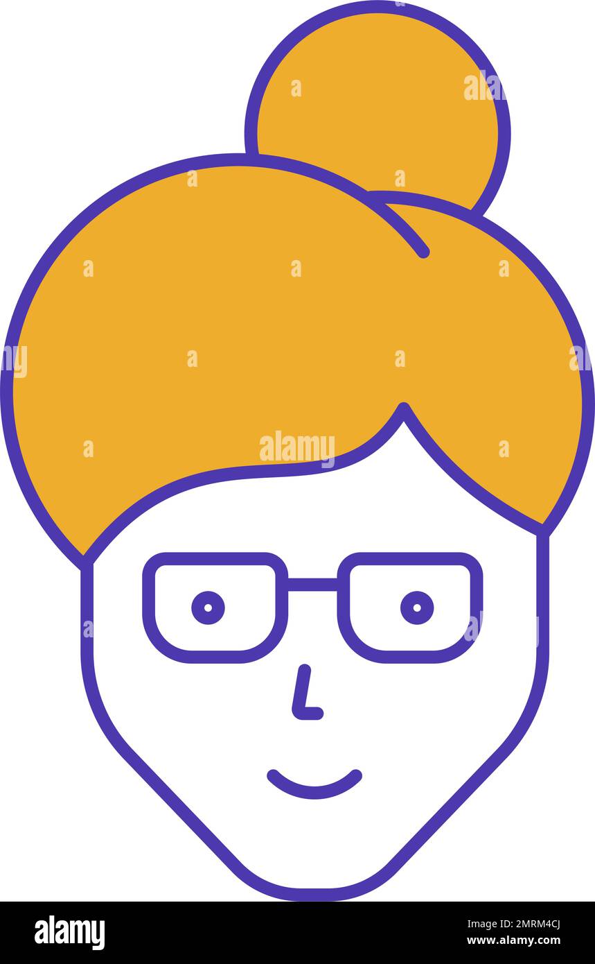 Female face icon. Vector girl head. Woman avatar. People profile ...