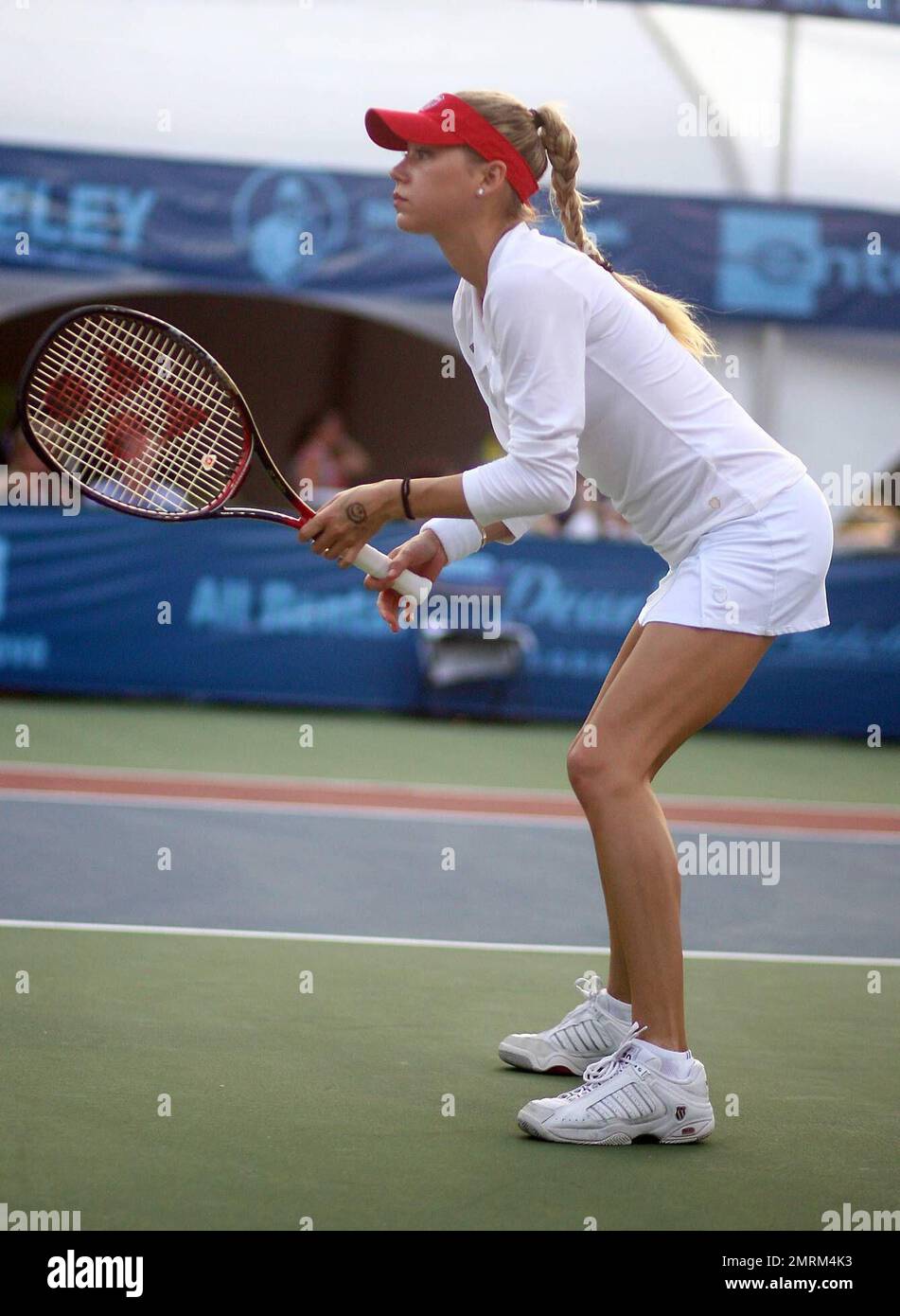 Anna Kournikova during a WTT tennis match in which she played for the ...