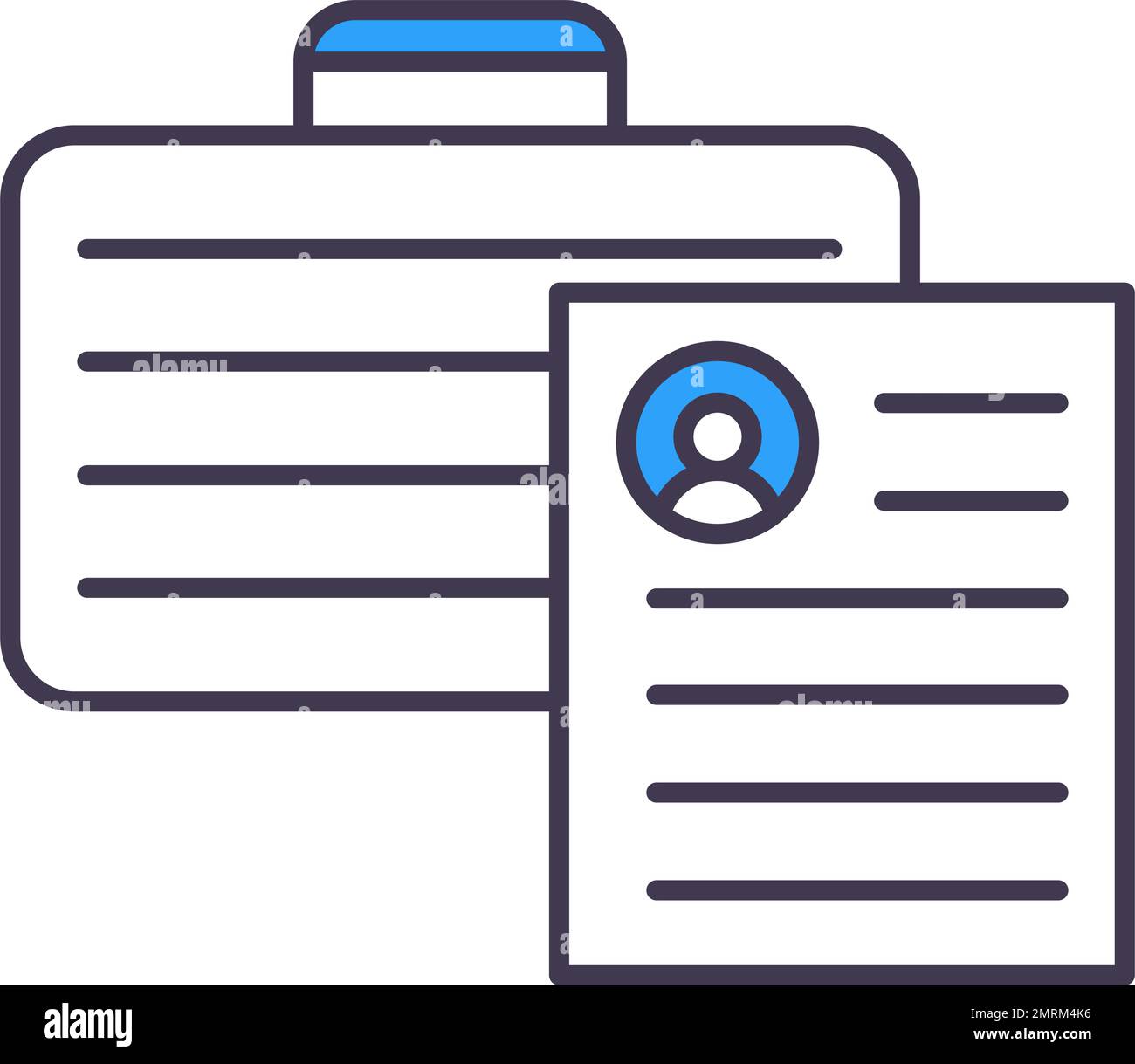 Vector outline file document pictogram flat icon. Paper resume, CV and ...