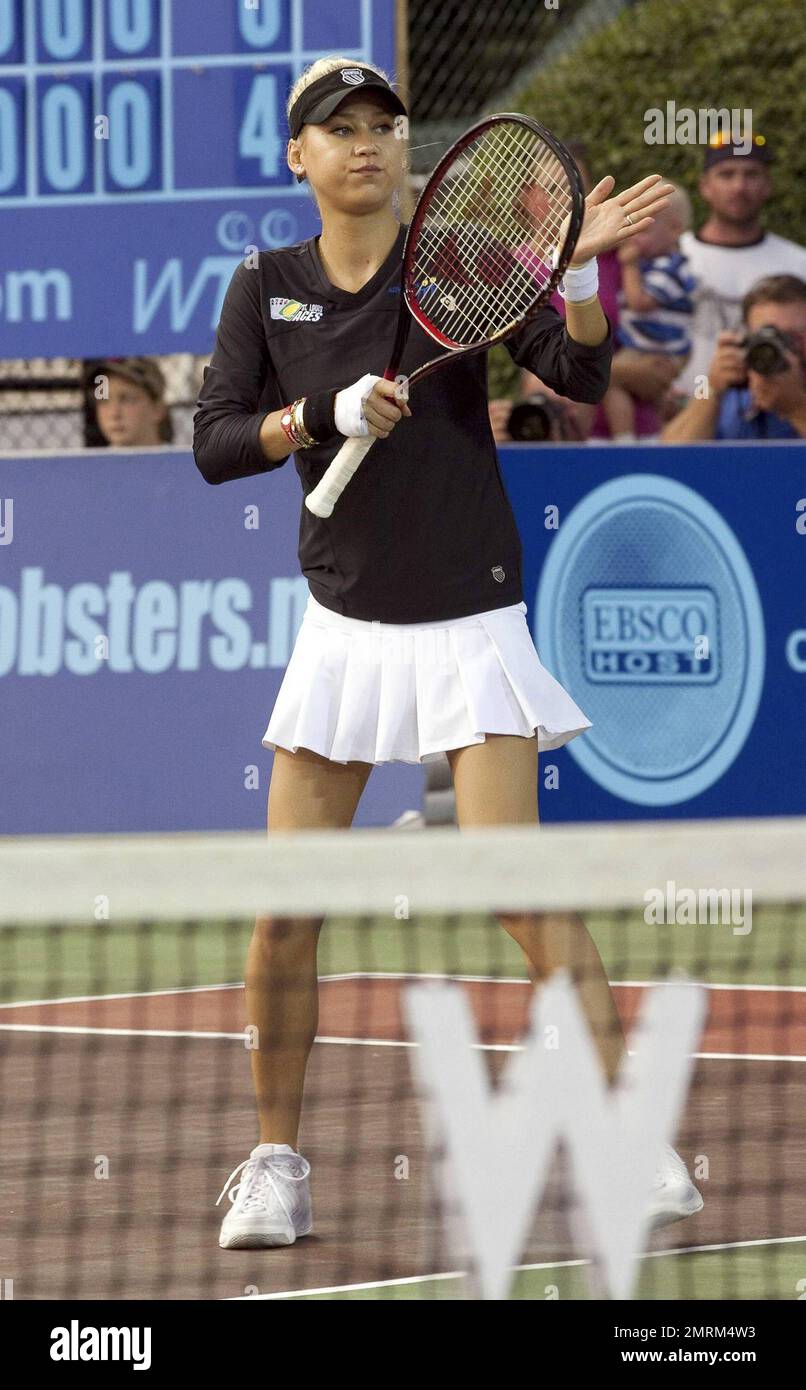 Anna Kournikova plays in the women's doubles match with the St. Louis ...