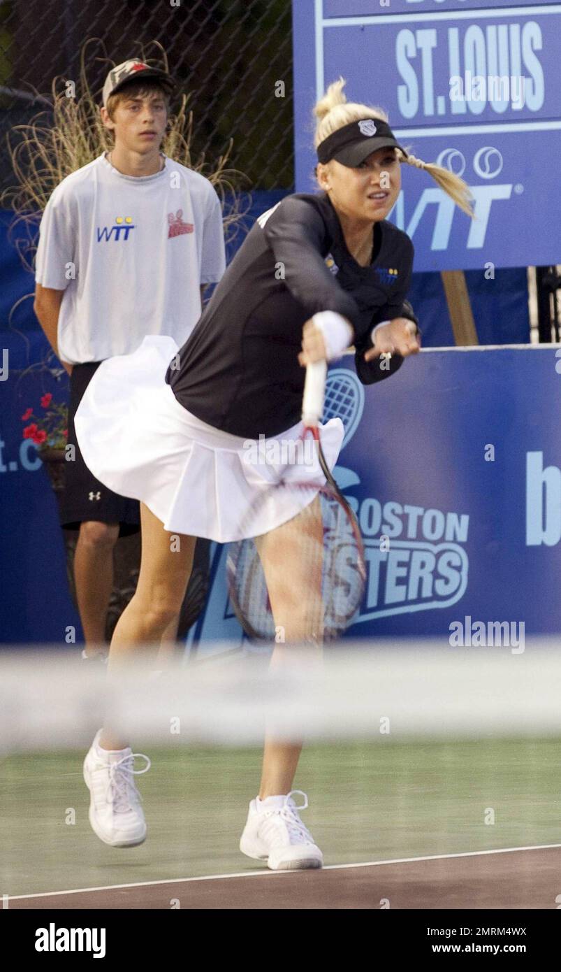 Anna Kournikova plays in the women's doubles match with the St. Louis ...