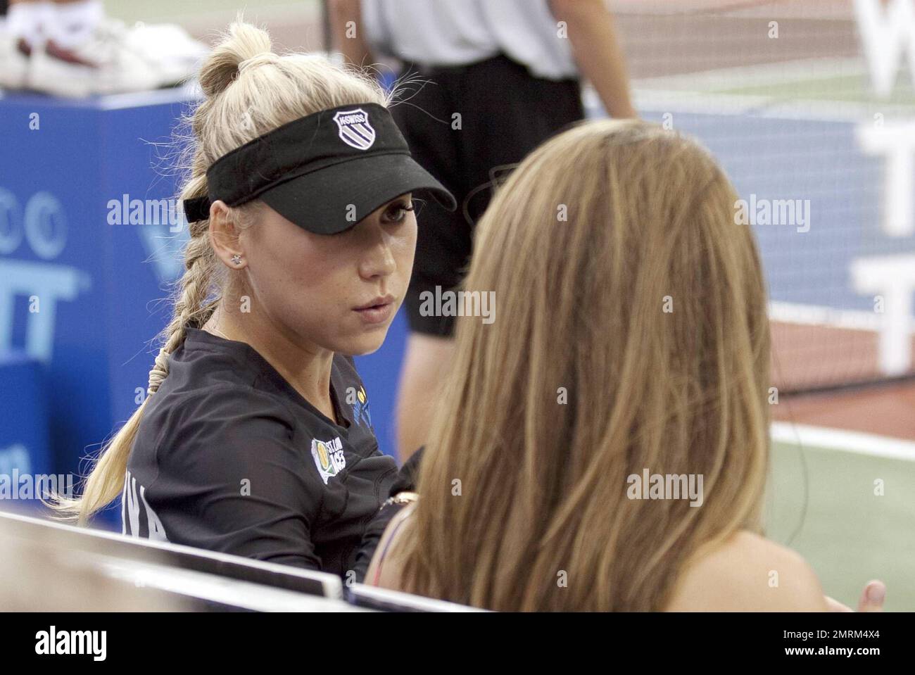 Anna Kournikova plays in the women's doubles match with the St. Louis ...