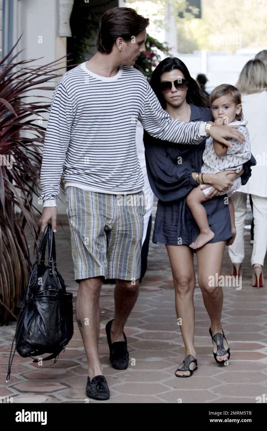 Kourtney Kardashian with partner Scott Disick and their son Mason Dash ...
