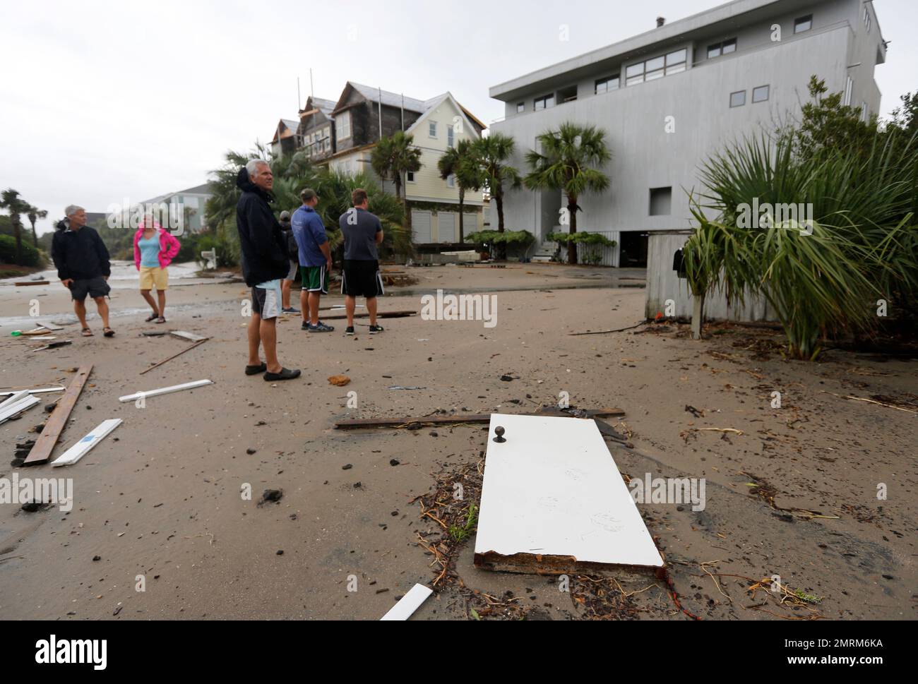 Isle of Palms residents inspect storm surge damage done inside the Wild ...
