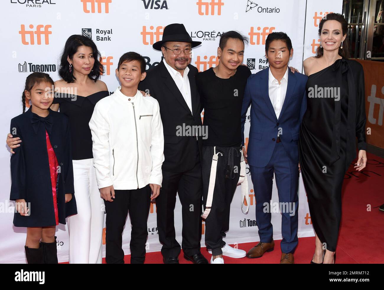 Sareum Srey Moch, from left, Loung Ung, Kimhak Mun, Rithy Panh, Maddox ...