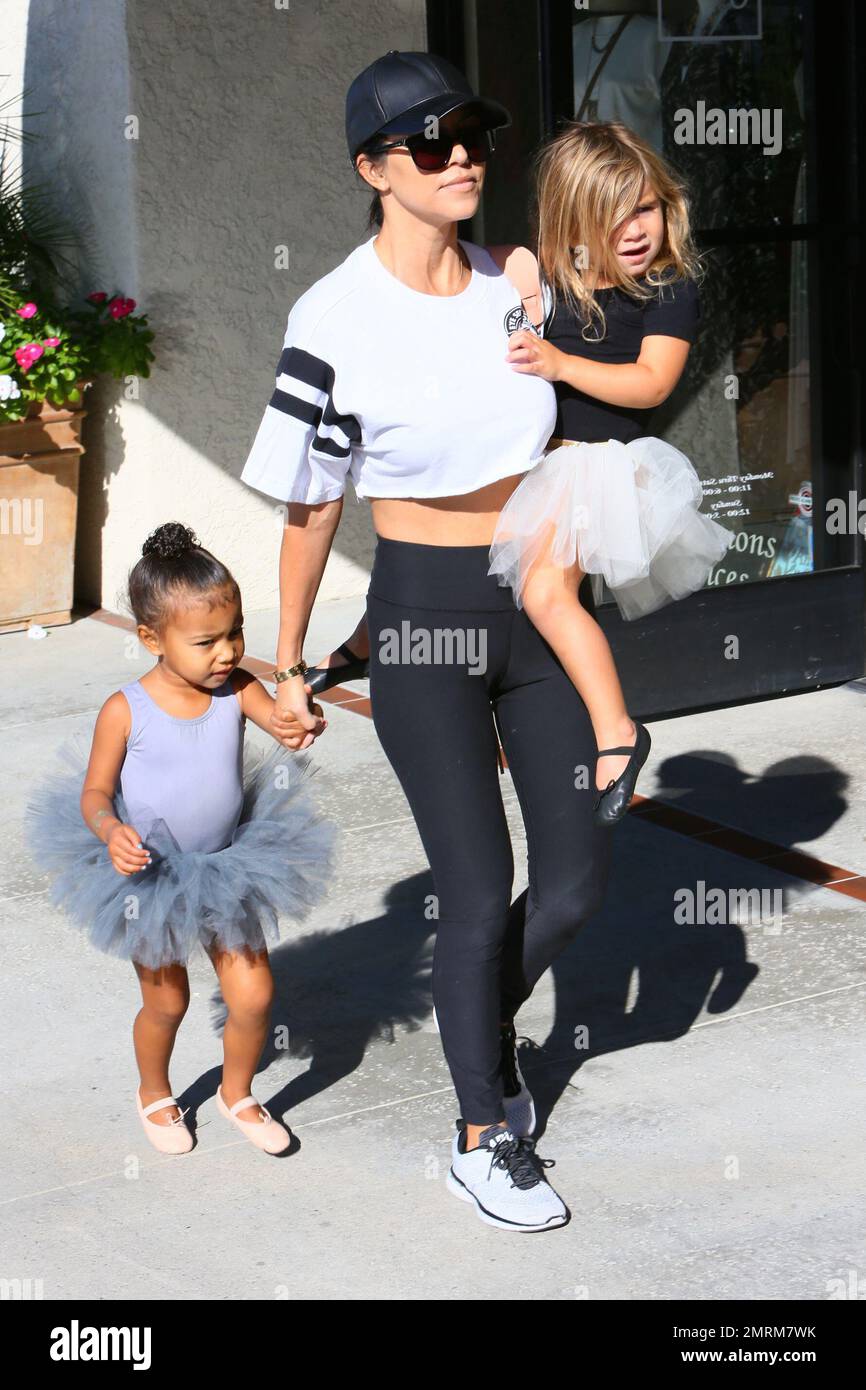 Kourtney Kardashian takes Penelope and North to Ballet class. Los ...